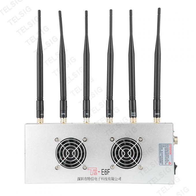 6 Channels Mobile Phone Signal Jammer Dustproof Desktop Isolator